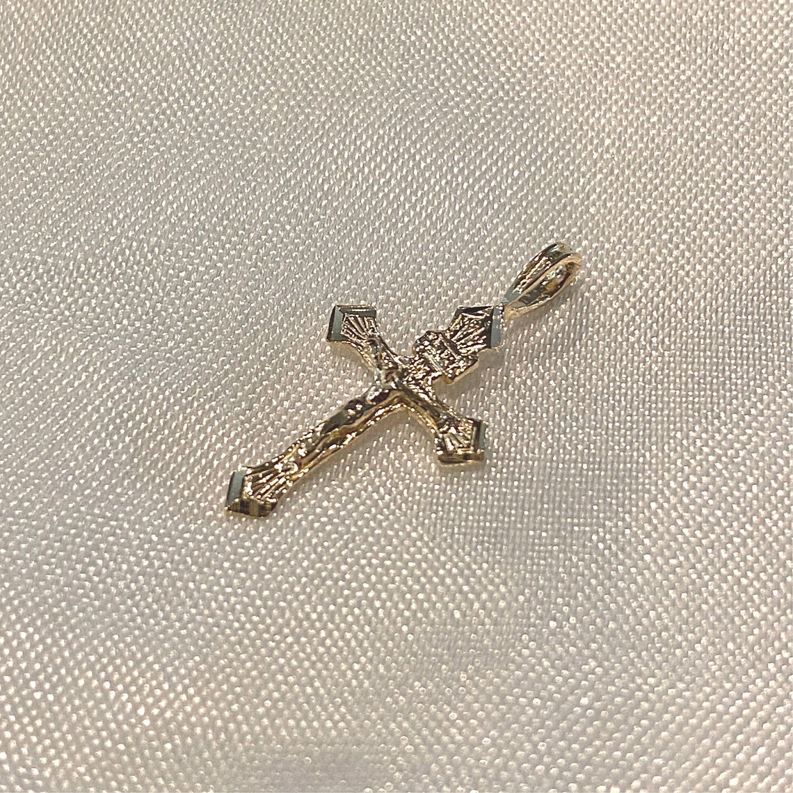 14 Real Solid Gold Mini Cross Crucifix Necklace Charm Pendant, INRI ...