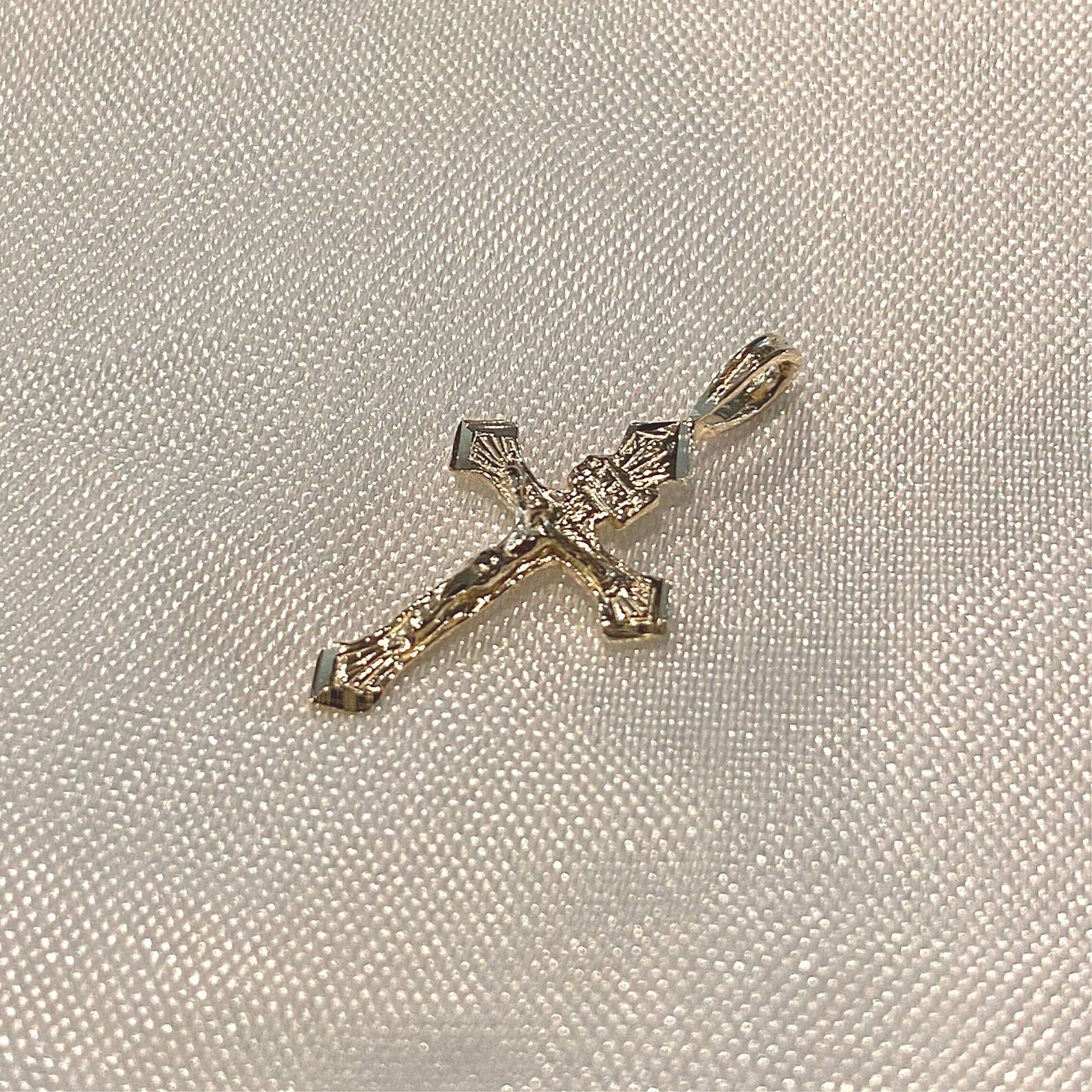 14 Real Solid Gold Mini Cross Crucifix Necklace Charm Pendant, INRI ...
