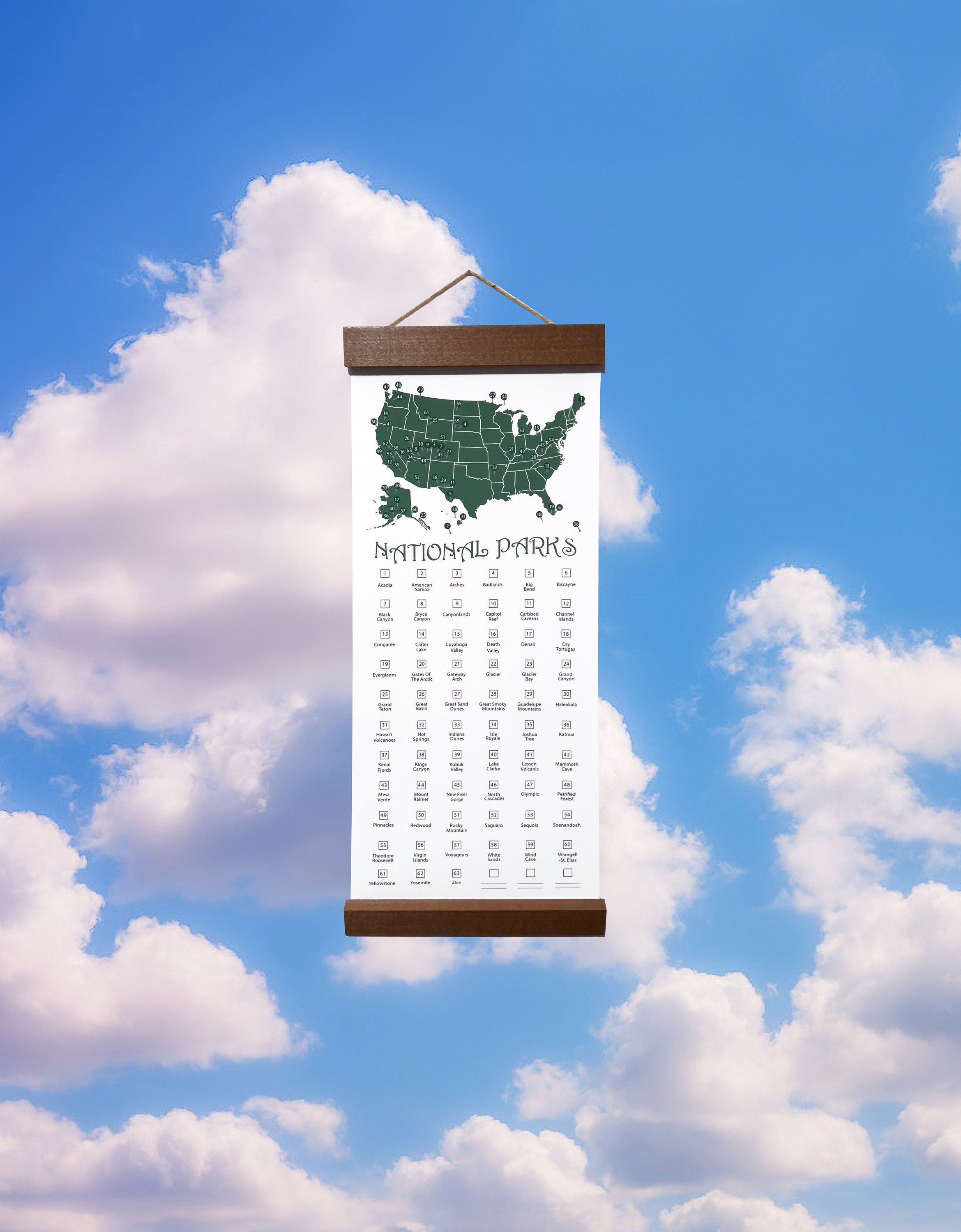 National Park Checklist NPS Check off NP Checklist - Etsy