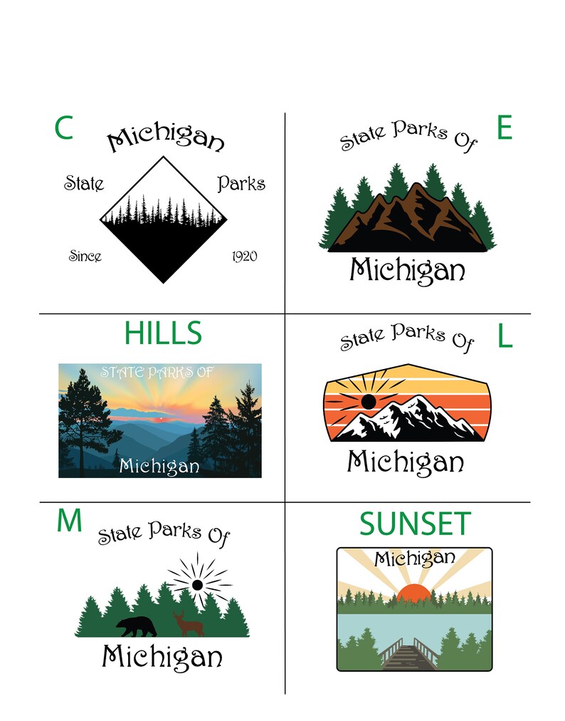 Michigan State Park Checklist With Pen Michigan State Park - Etsy