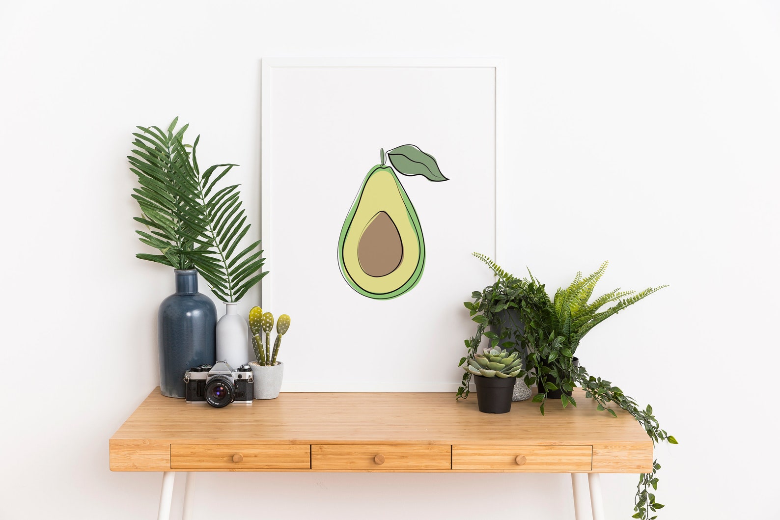 Avocado Art Print - Green Avocado Wall Art, Kitchen Wall Decor, Avocado ...