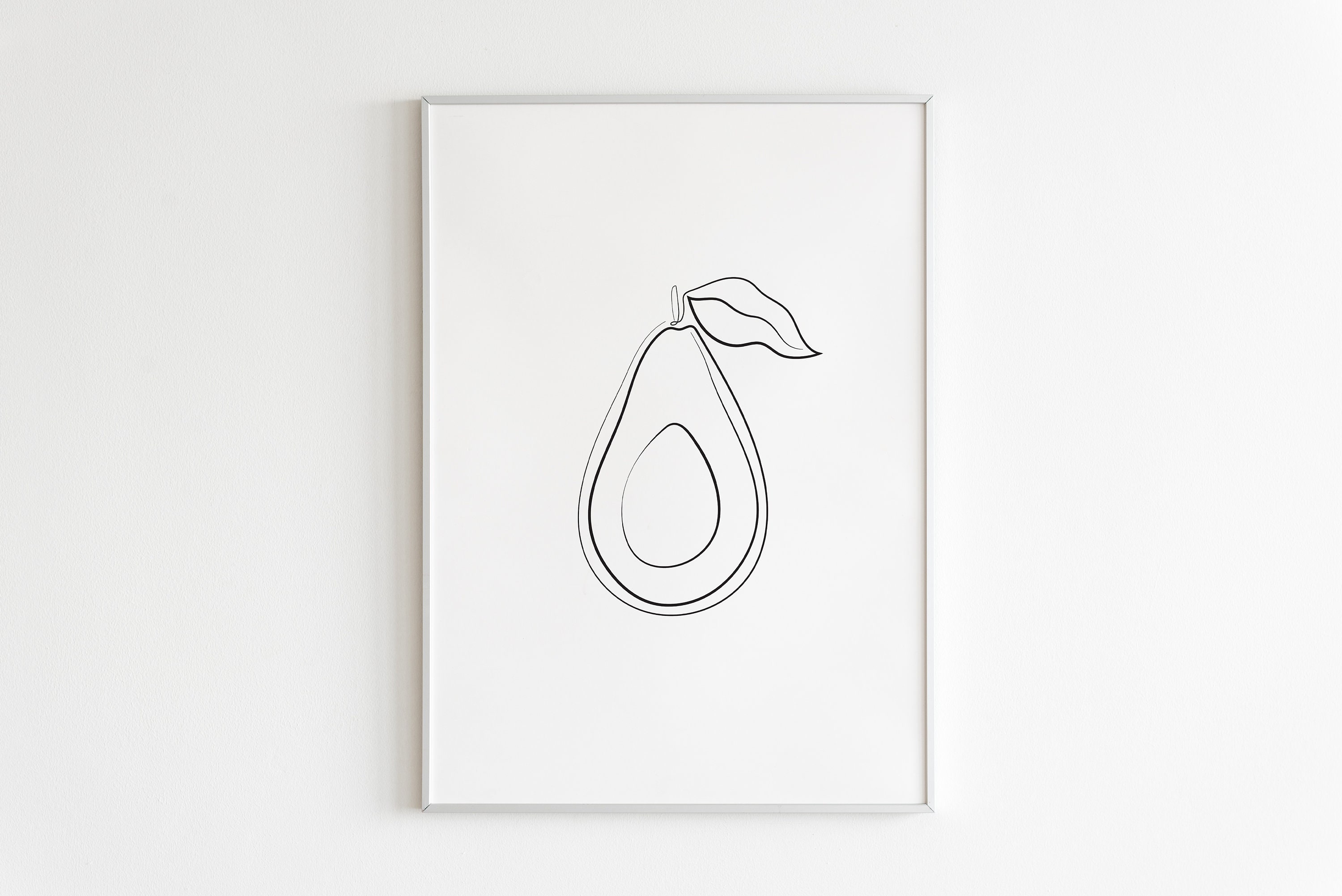 Avocado Wall Art - Abstract Avocado Art, Line Art Fruit Print, Avocado ...