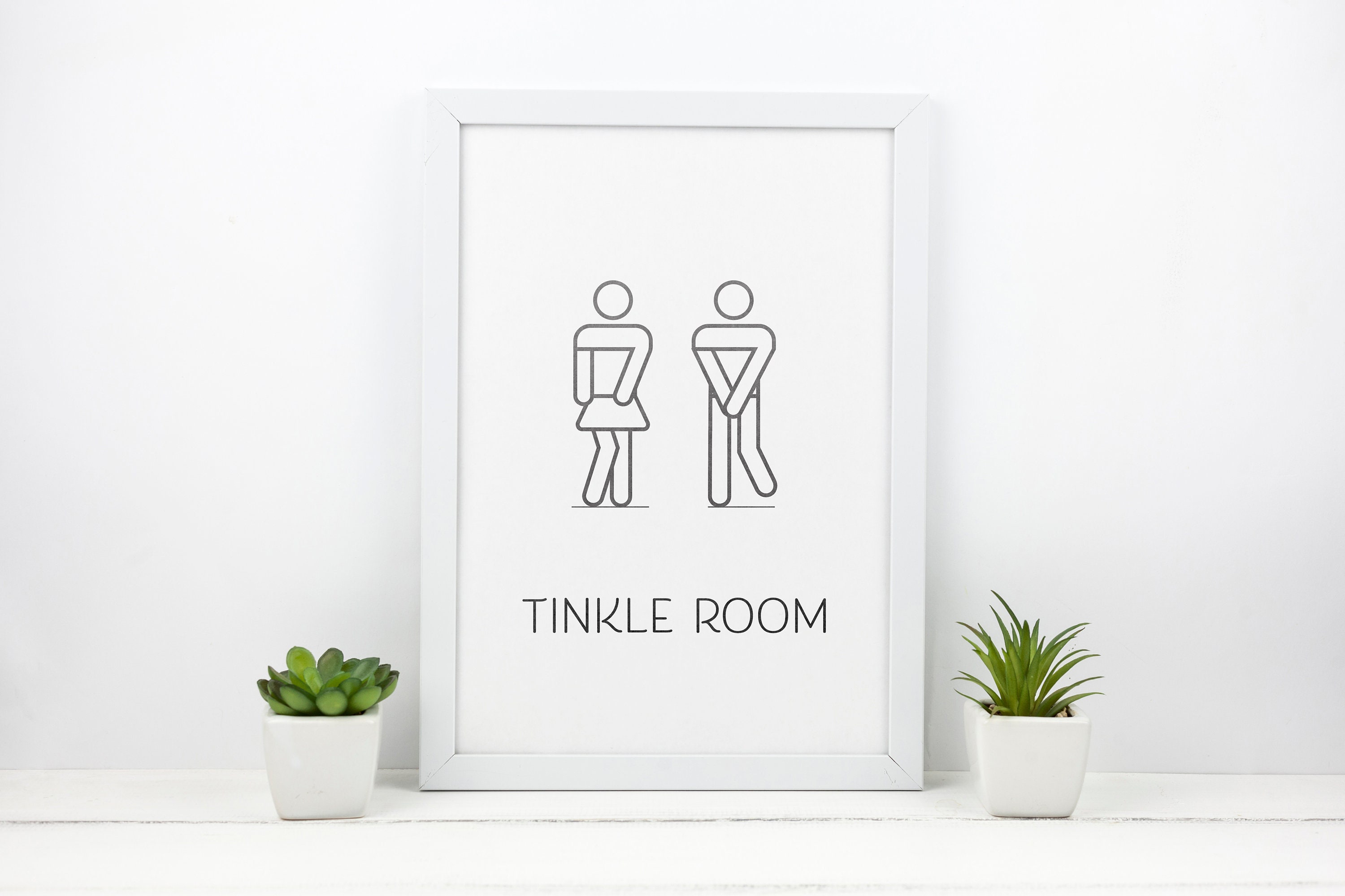 Tinkle Room Bathroom Wall Art - Digital Download, Minimalist Bathroom ...