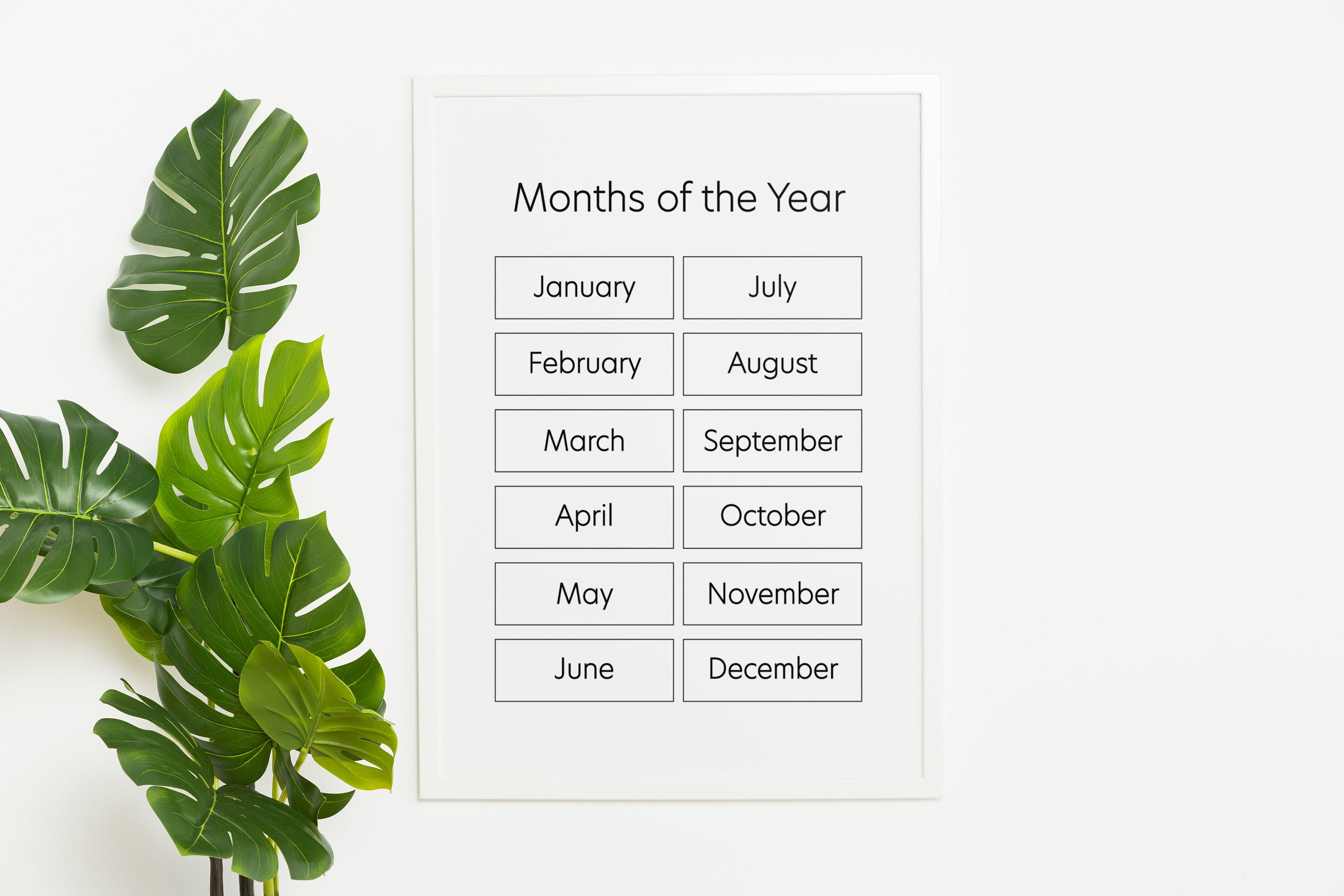Months of the Year Printable Wall Art - Digital Download, Months of ...