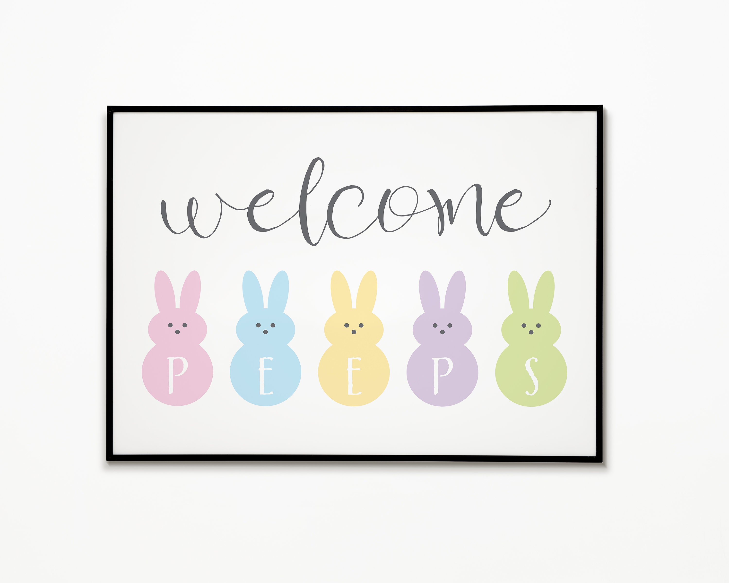 Printable Easter Wall Art - Welcome Peeps Wall Decor, Easter Print ...