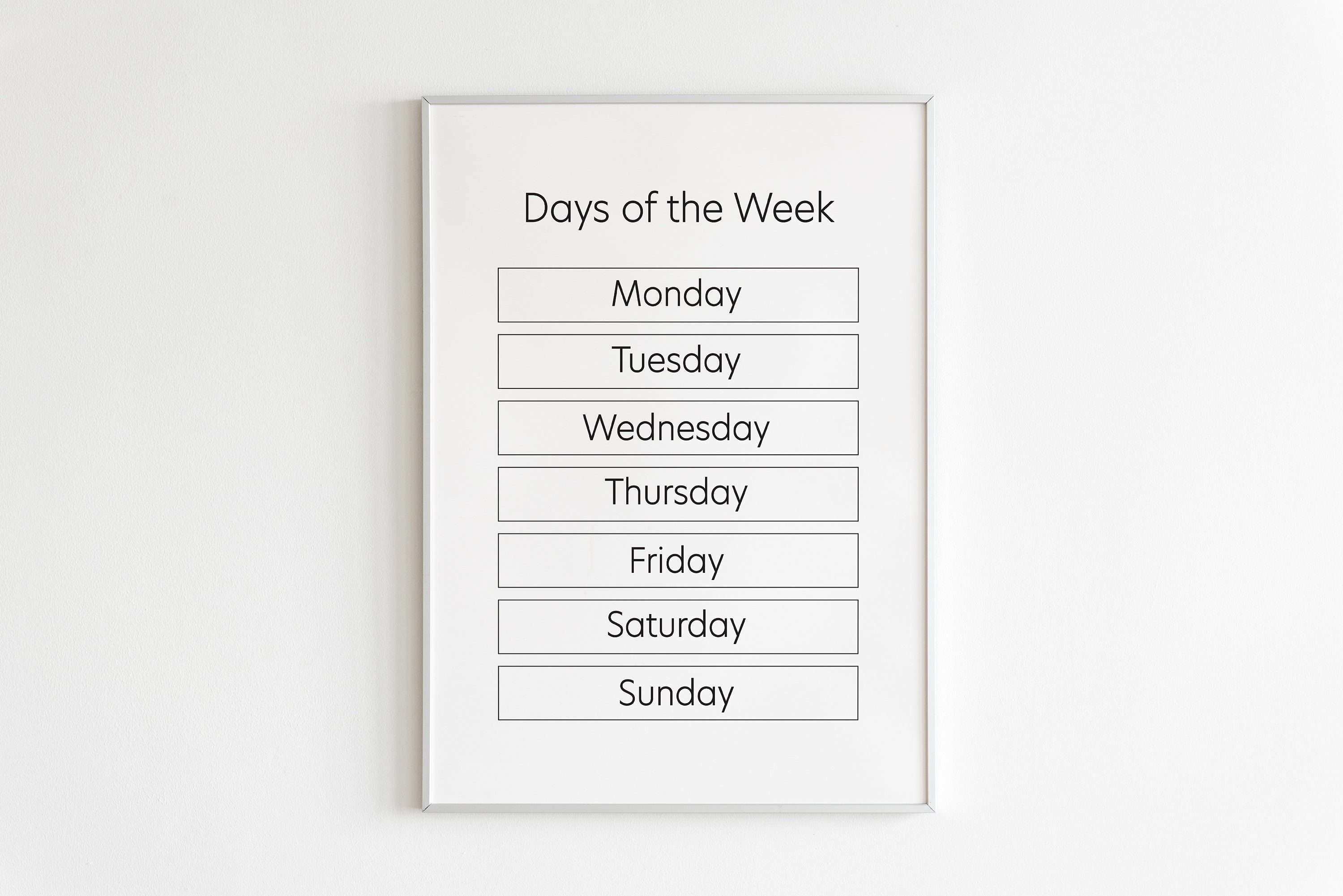 Days of the Week Printable Wall Art - Digital Download, Days of Week ...