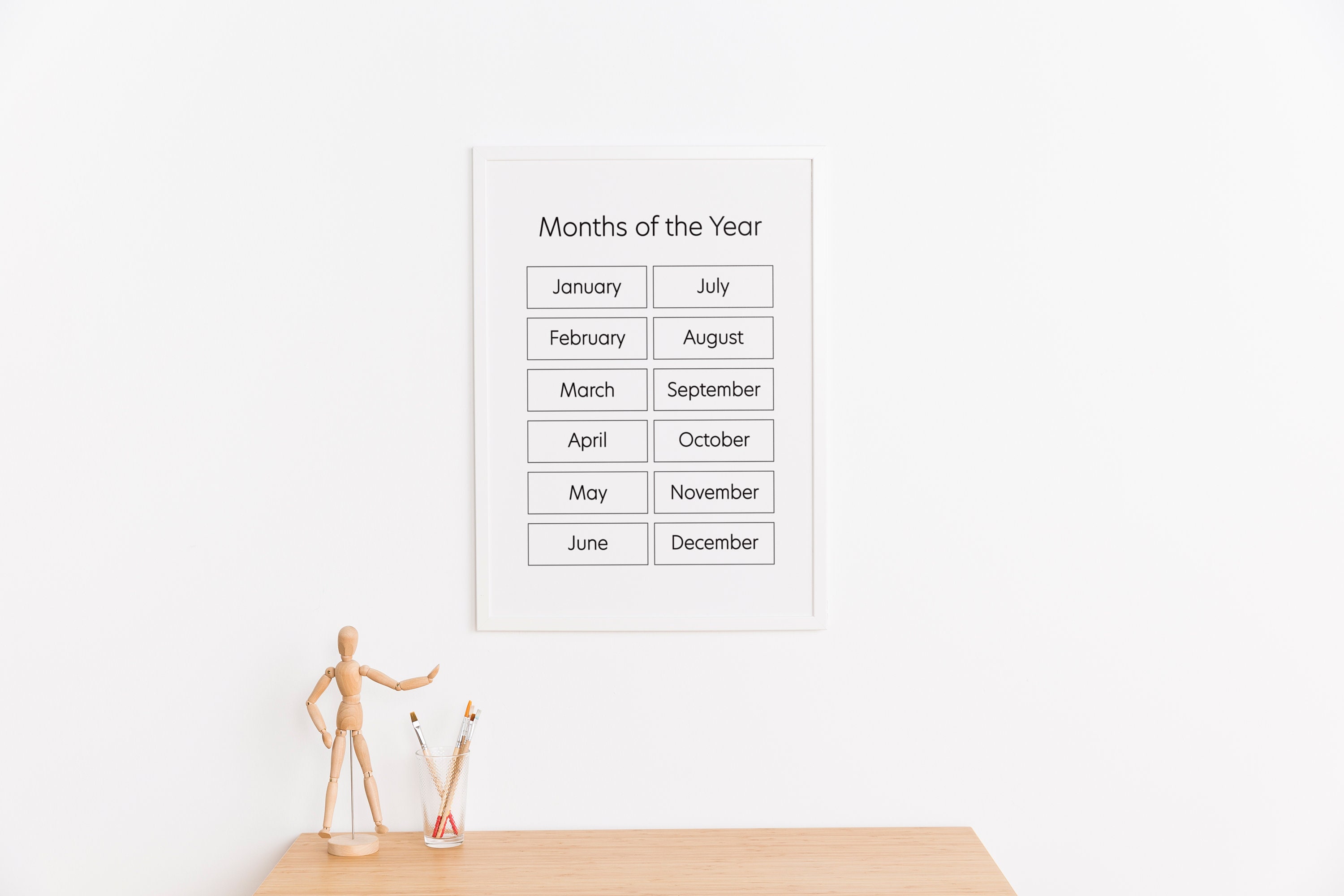 Months of the Year Printable Wall Art - Digital Download, Months of ...