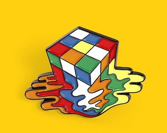 Rubik's Cube Enamel Pin - Etsy
