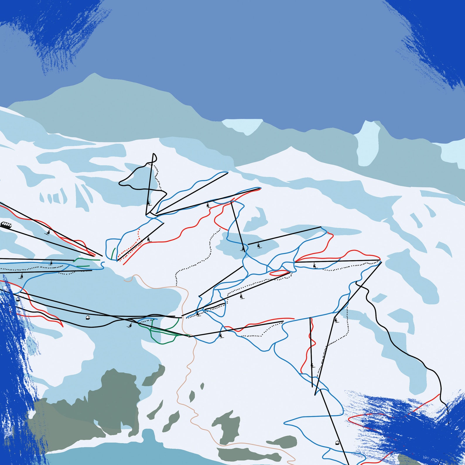 Tignes Ski Map Poster Tignes Art Print Piste Map - Etsy UK