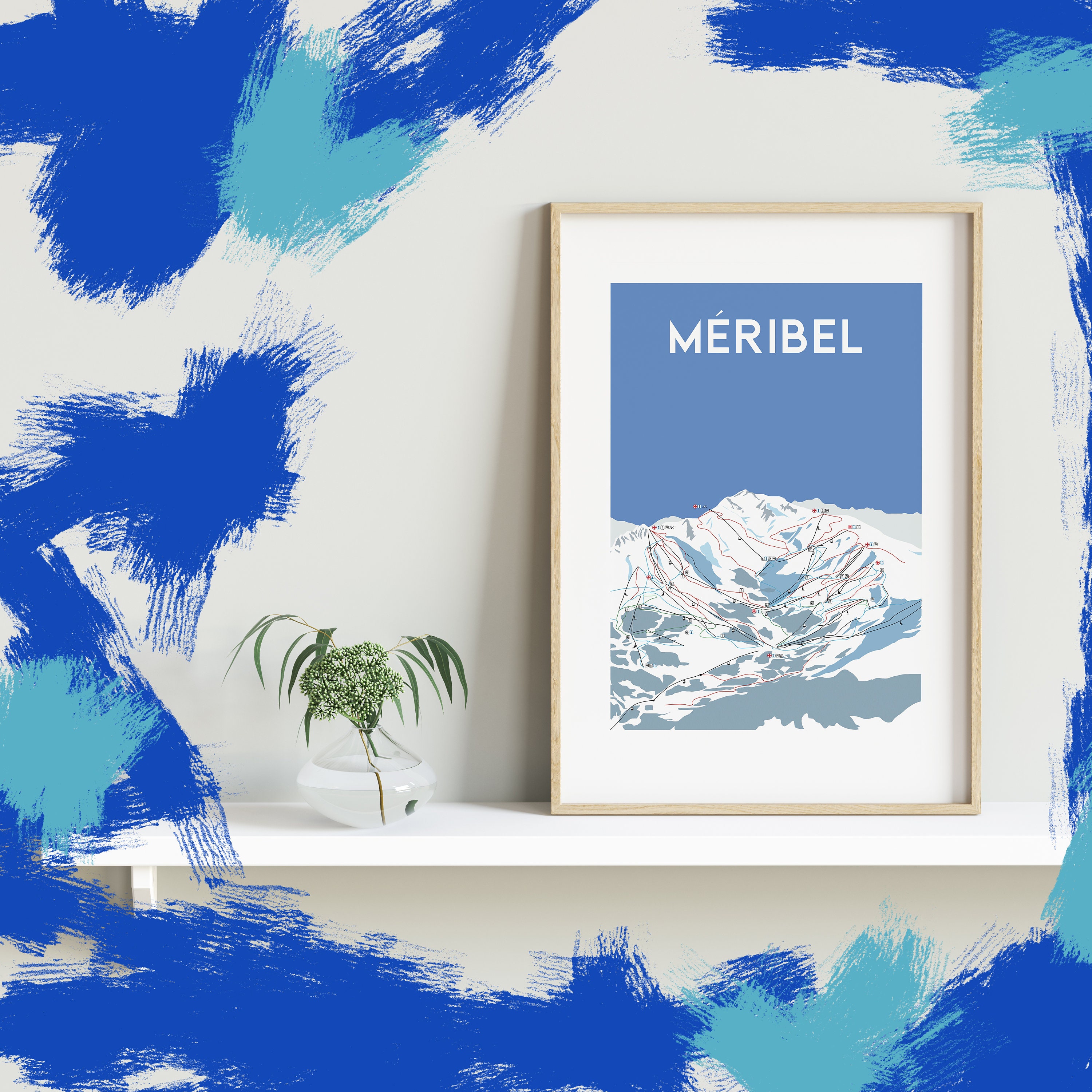 Meribel Piste Map Meribel Ski Map Three Valleys Skiing - Etsy
