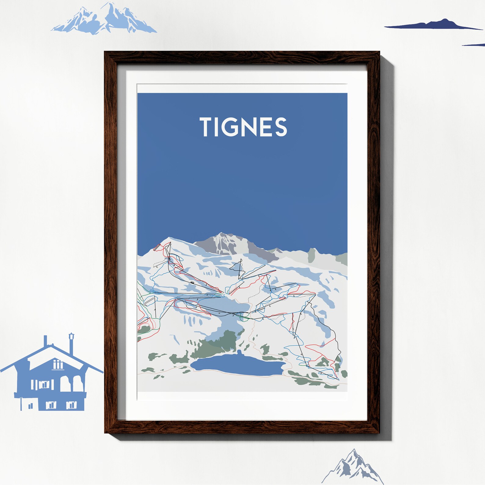 Tignes Ski Map Poster, Tignes Art Print Piste Map - Etsy