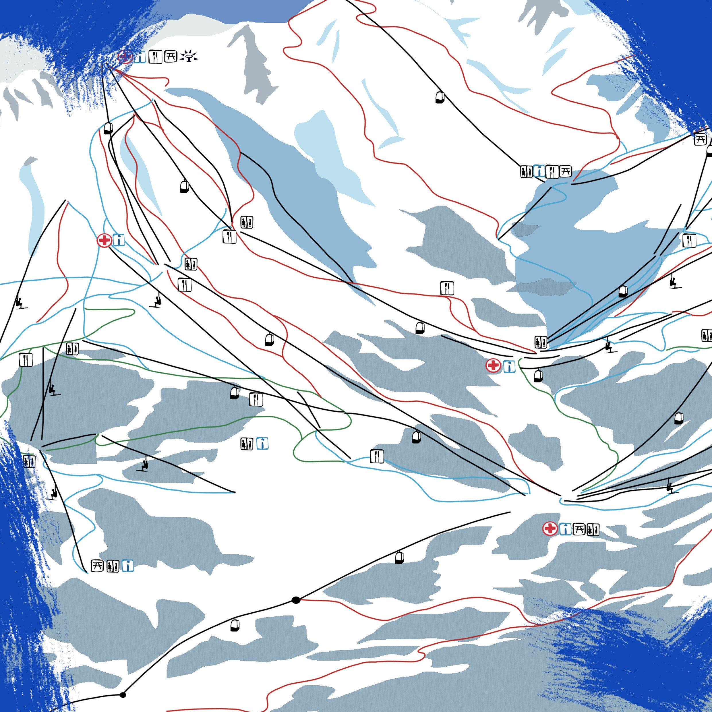 Meribel Piste Map, Meribel Ski Map Three Valleys Skiing Snowboard ...