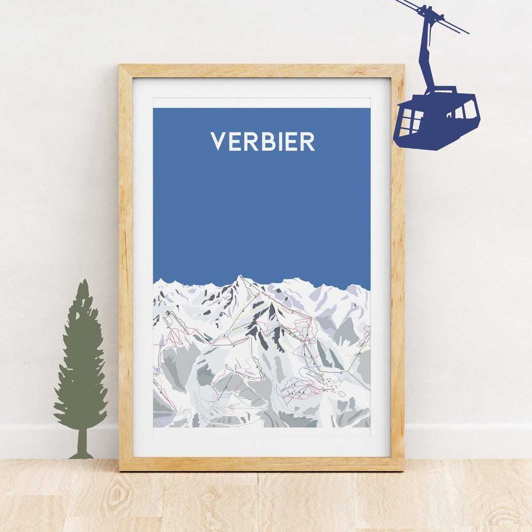 Verbier Piste Map, Switzerland Ski Poster - Etsy