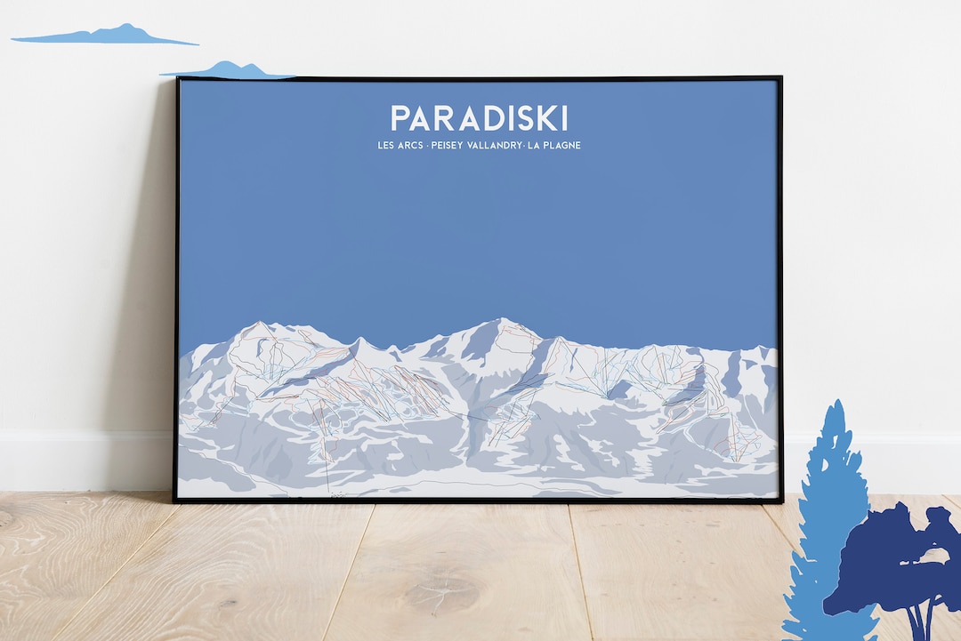 Paradiski Ski Map, Les Arcs, La Plagne, the Alps, Ski Piste Map ...