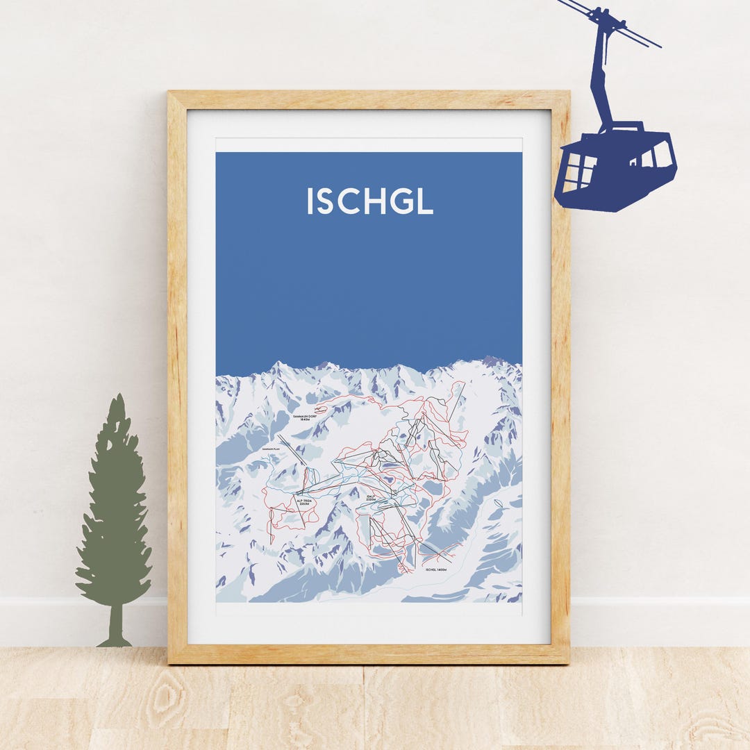 Ischgl Ski Map Poster, Austria Piste Map Illustration East Tyrol - Etsy