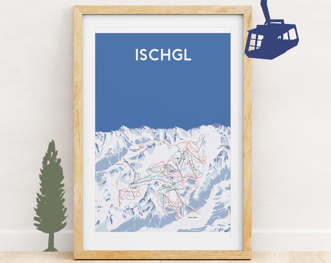 Ischgl Ski Map Poster, Austria Piste Map Illustration East Tyrol - Etsy