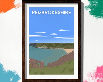 Pembrokeshire Poster - Etsy UK