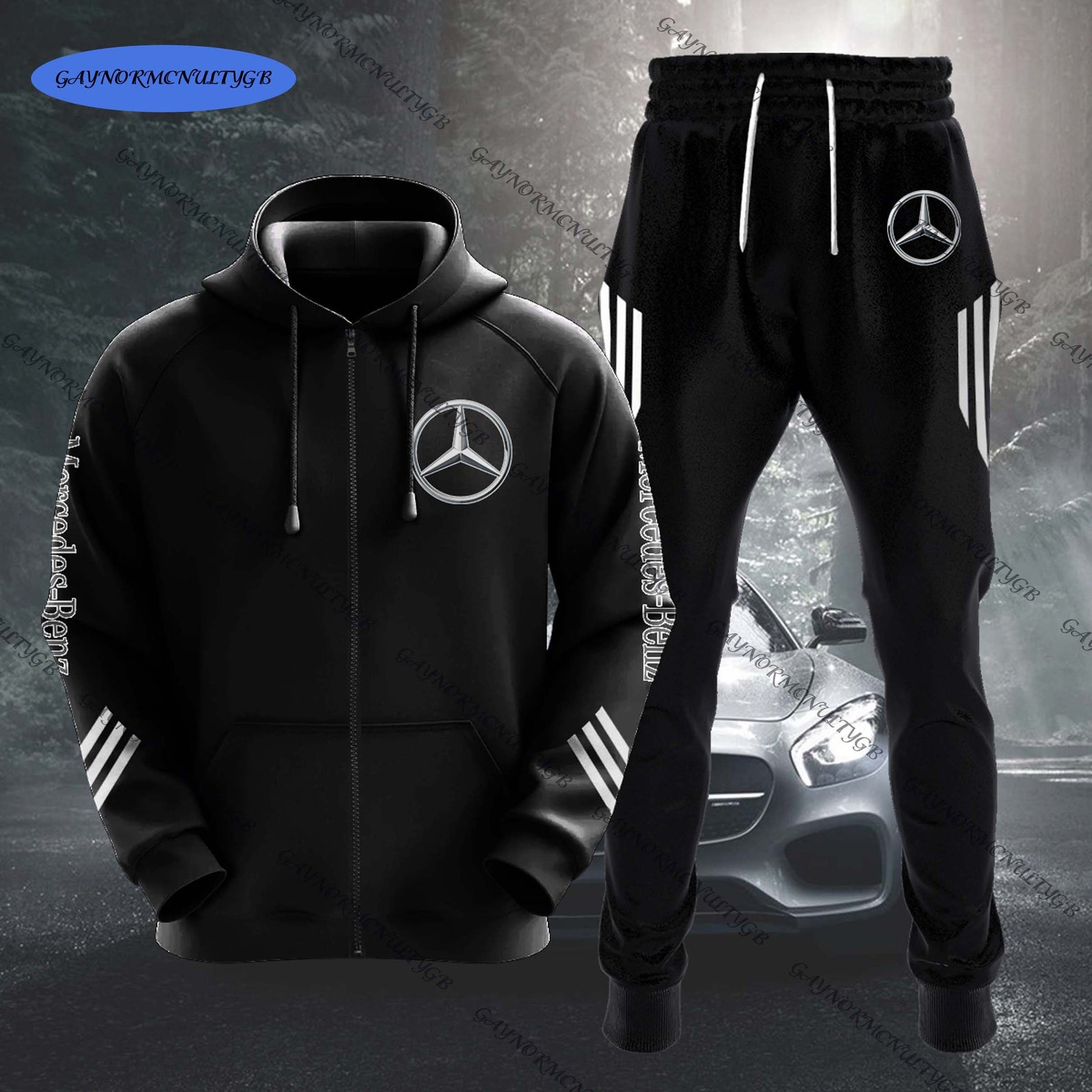 Mercedes-Benz Casual Sweatshirts Set Men's 2 Piece | Etsy