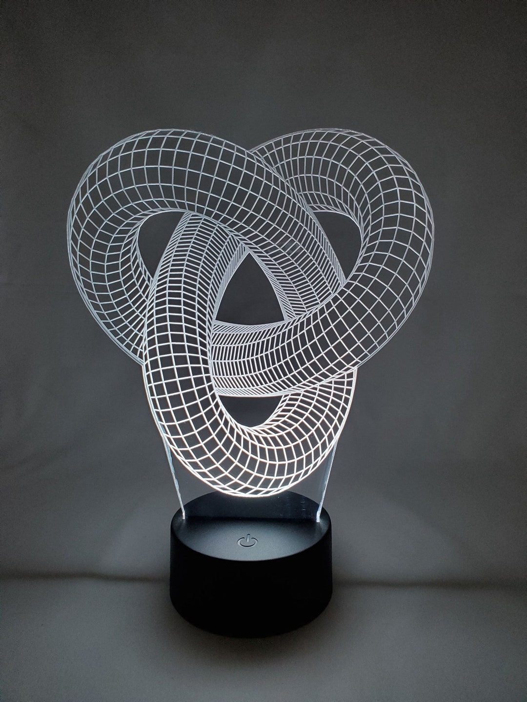 3D Torus Knot Laser Engraved Acrylic Night Light LED Lamp With Remote ...