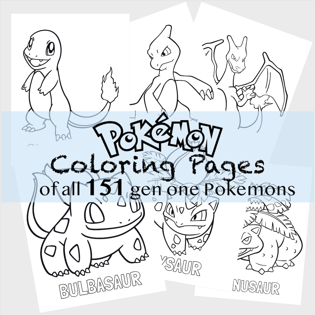 Gen 1 Pokemon Coloring Book | 151 Kanto Pokemon Printable Coloring ...