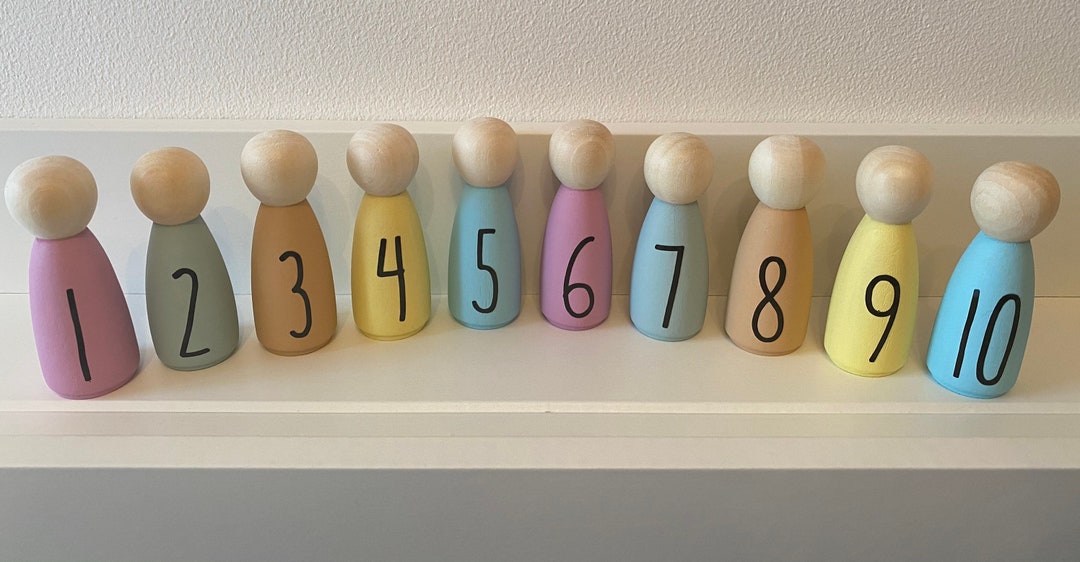 Peg Doll Numbers 1-10 - Etsy