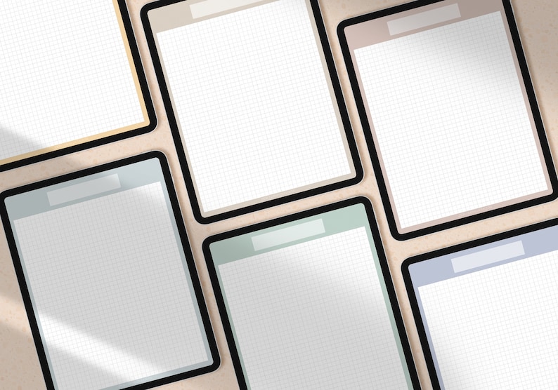 Warm Pastel Color Digital Grid Notes, 10 Colors, Goodnotes, Notability ...