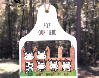 Cow Laser Ornament | Etsy