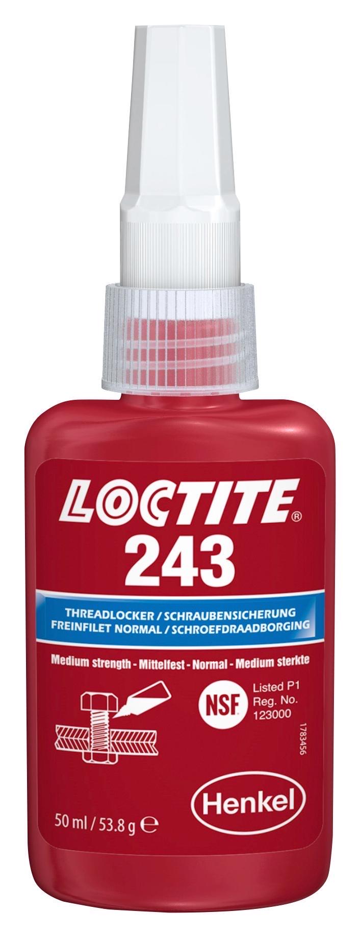 LOCTITE 243 10ml 50ml 250ml Threadlock Medium Strength Bluegeneral Purpose Threadlocker That ...