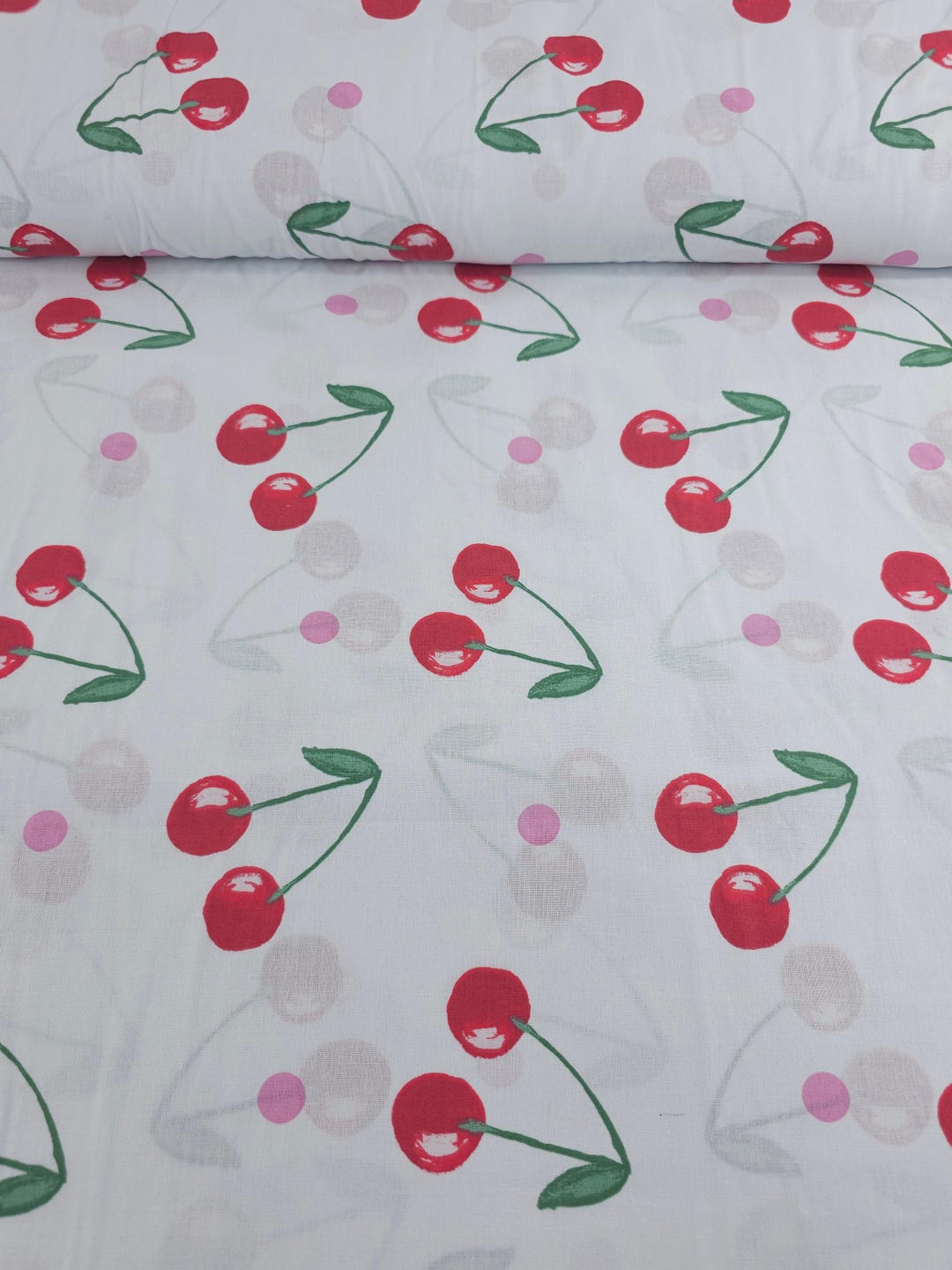 Floating Big Cherry Polka Spot 100% Cotton 100" *EXTRA WIDE* - Etsy