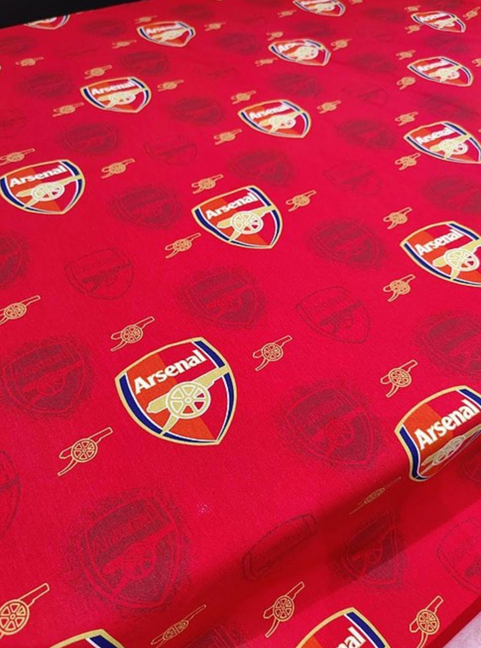 Arsenal Football Club Fabric remnant 69 wide 100% | Etsy