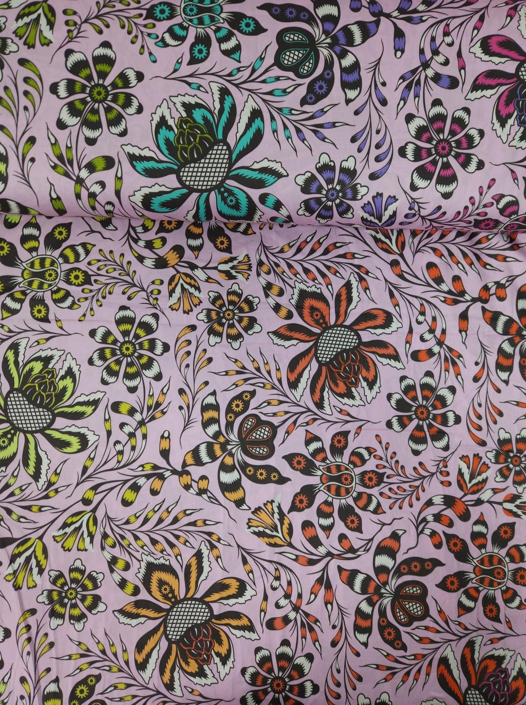 Lilac Pink Free Spirit Floral Cotton Sateen 108" - Tula Pink (various ...