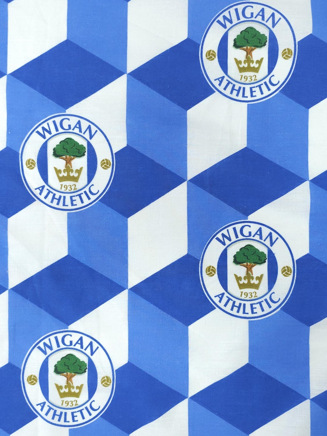 Wigan Athletic FC Football Club Fabric Sheeting Cotton 100% Cotton ...