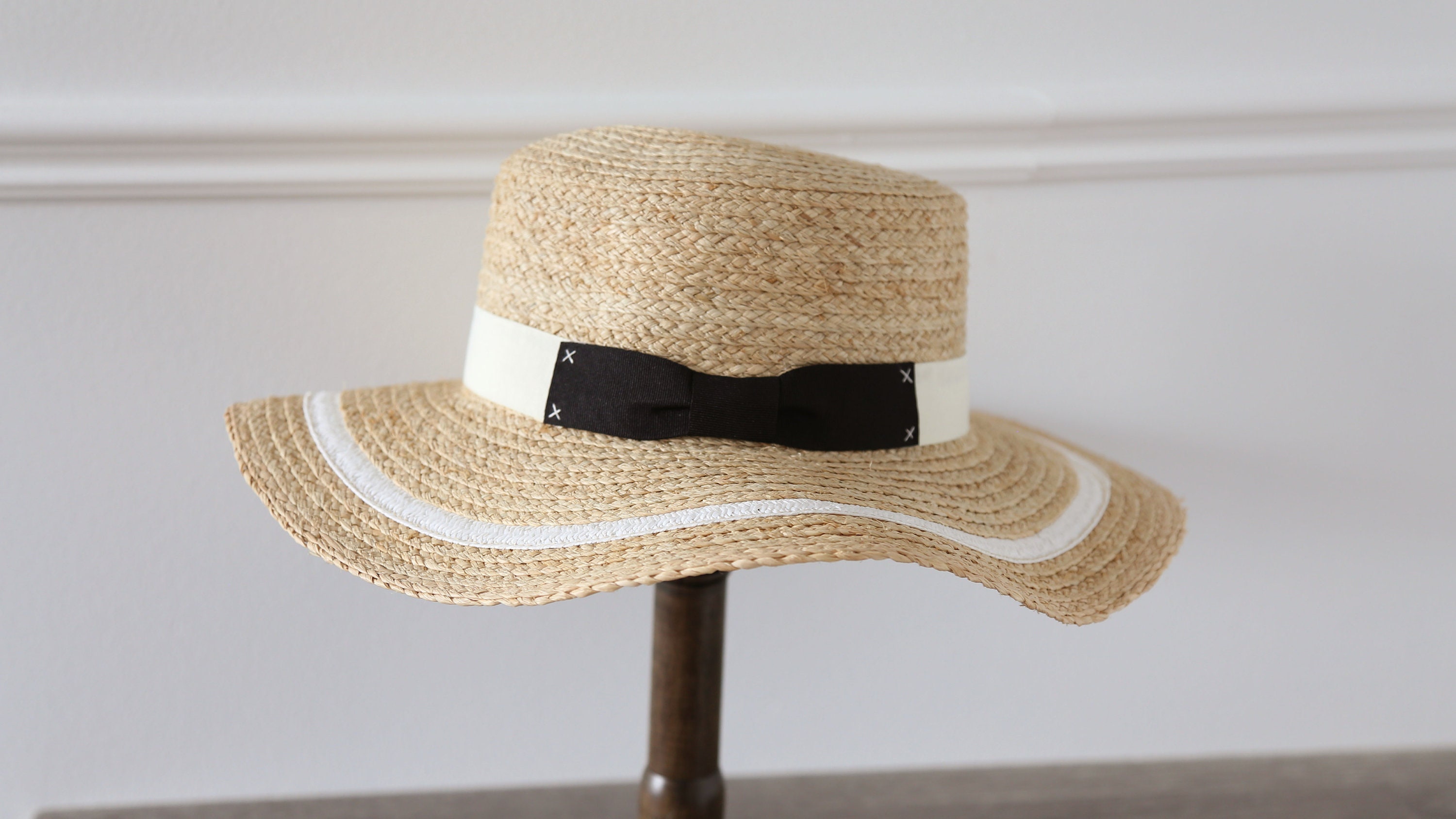 French Retro Raffia Straw Hat, Summer Stylish Hat, Woman Hat - Etsy