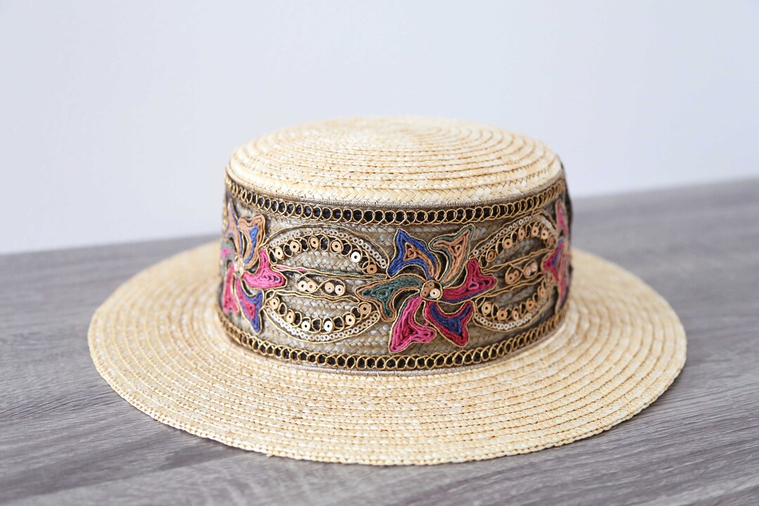 Natural Straw Ethnic Styles Hat, Fashion Summer Hat, Boho, Summer Hat ...