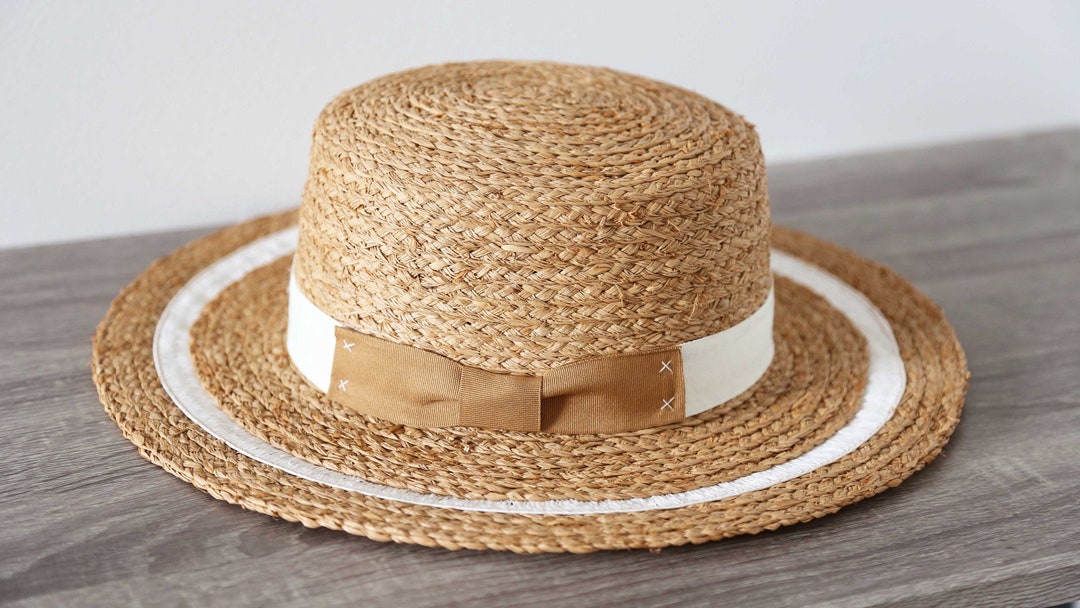 French Retro Raffia Straw Hat, Summer Stylish Hat, Woman Hat - Etsy
