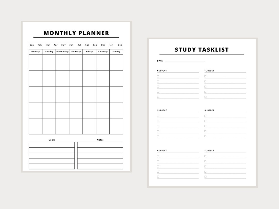 STUDENT PLANNER Imprimible /organizador De Estudios/planificador ...