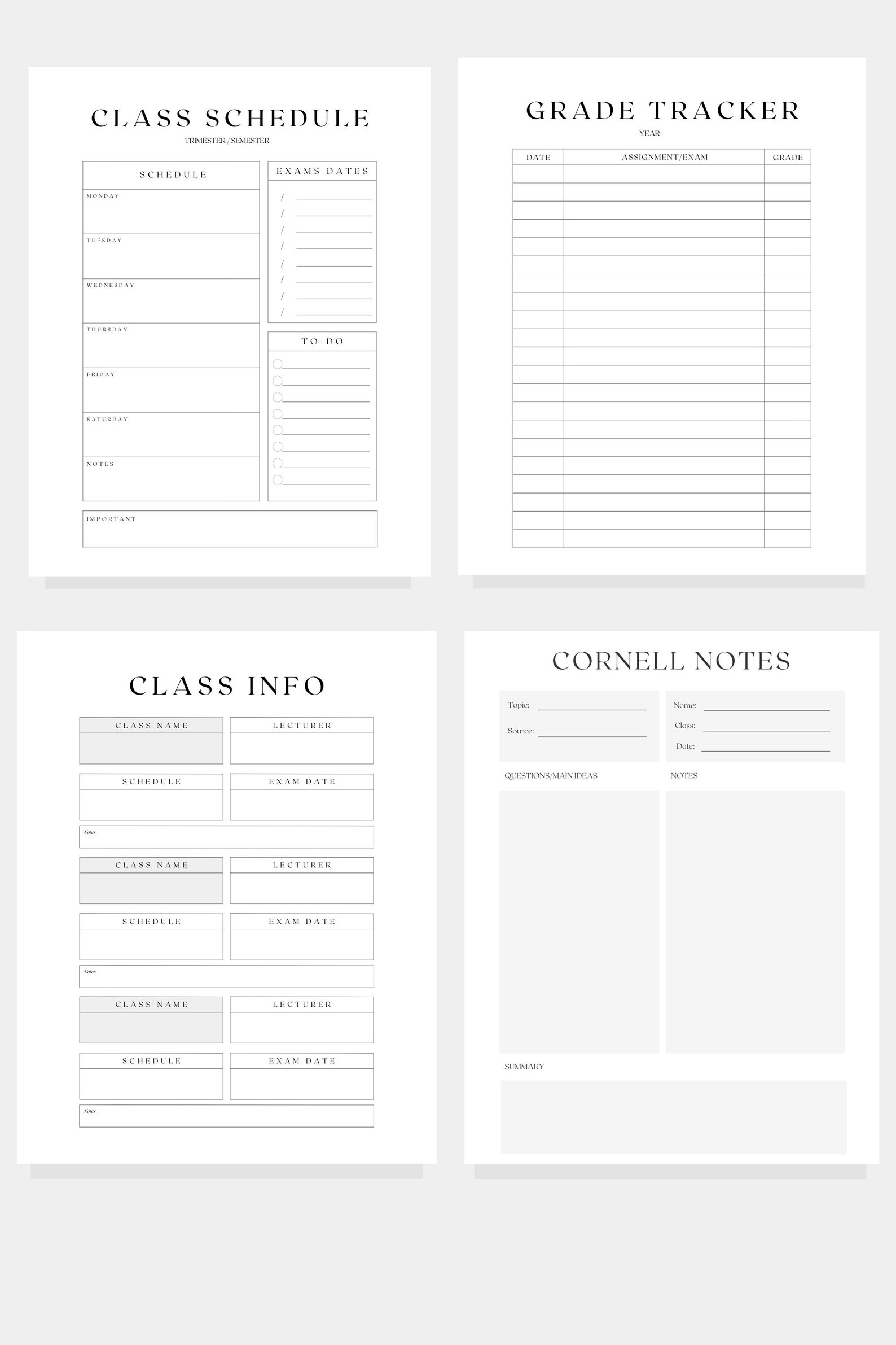 Student Exam Prep Kit, Printable Exam Planner, College Exam Study ...