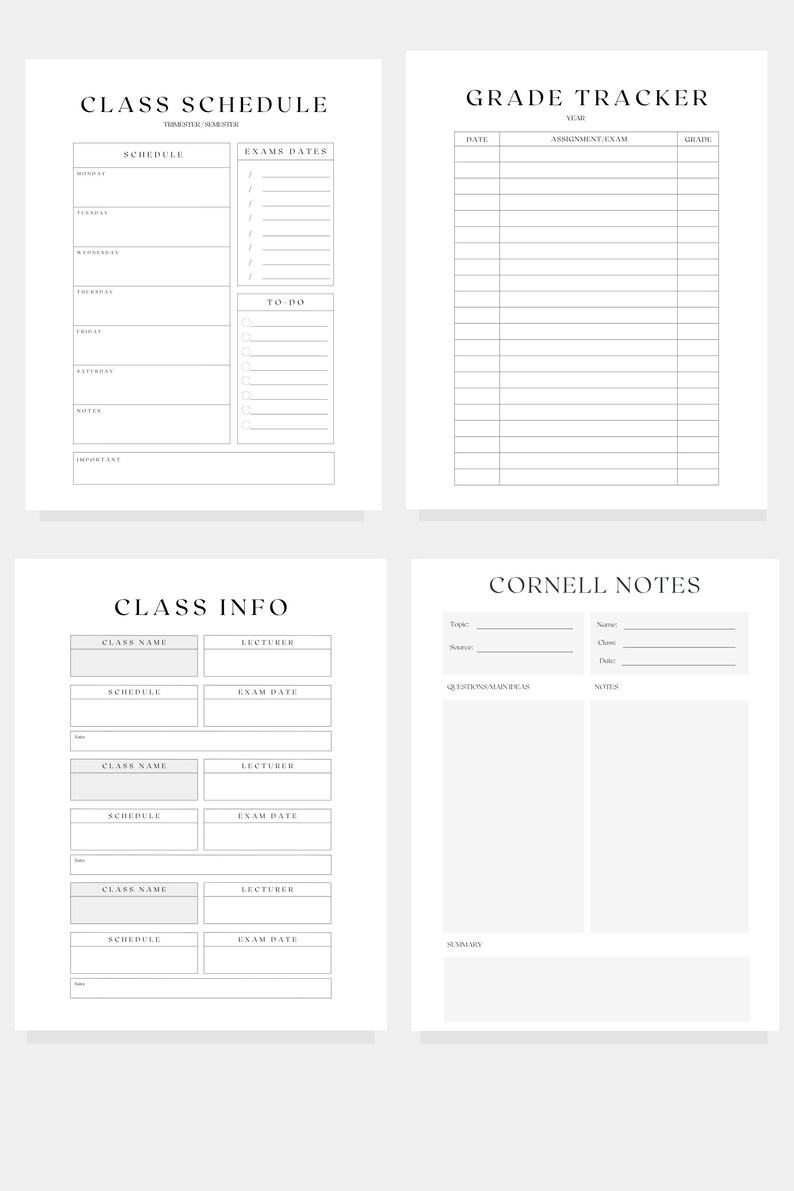 Student Exam Prep Kit, Printable Exam Planner, College Exam Study ...