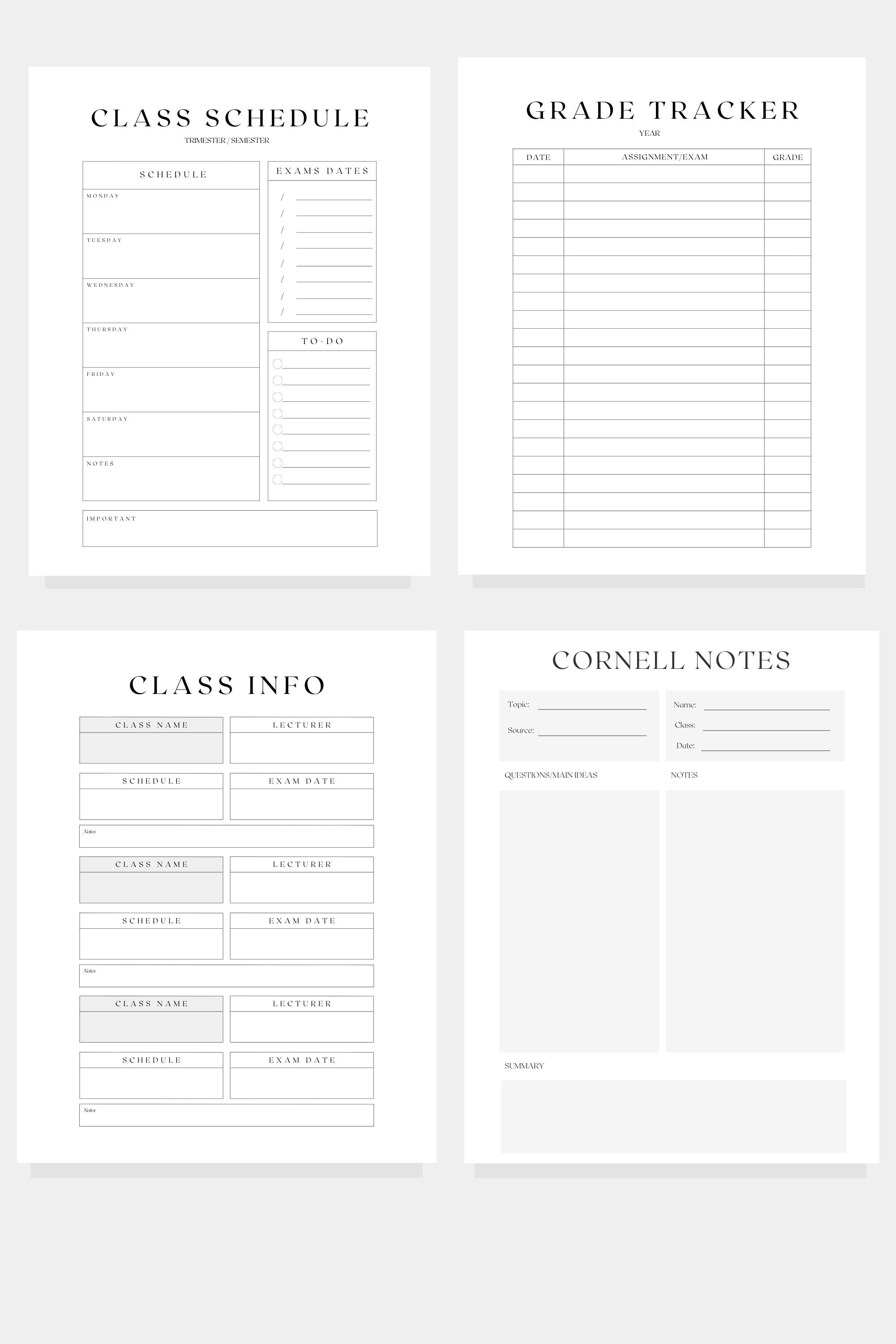 Student Exam Prep Kit, Printable Exam Planner, College Exam Study ...