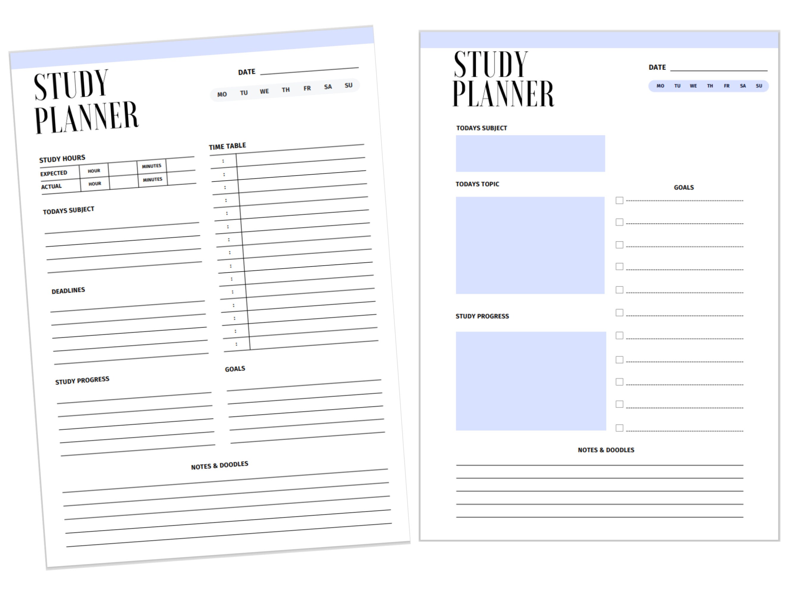 Study Planner, Student Planner, Personal Printable Planner, College ...