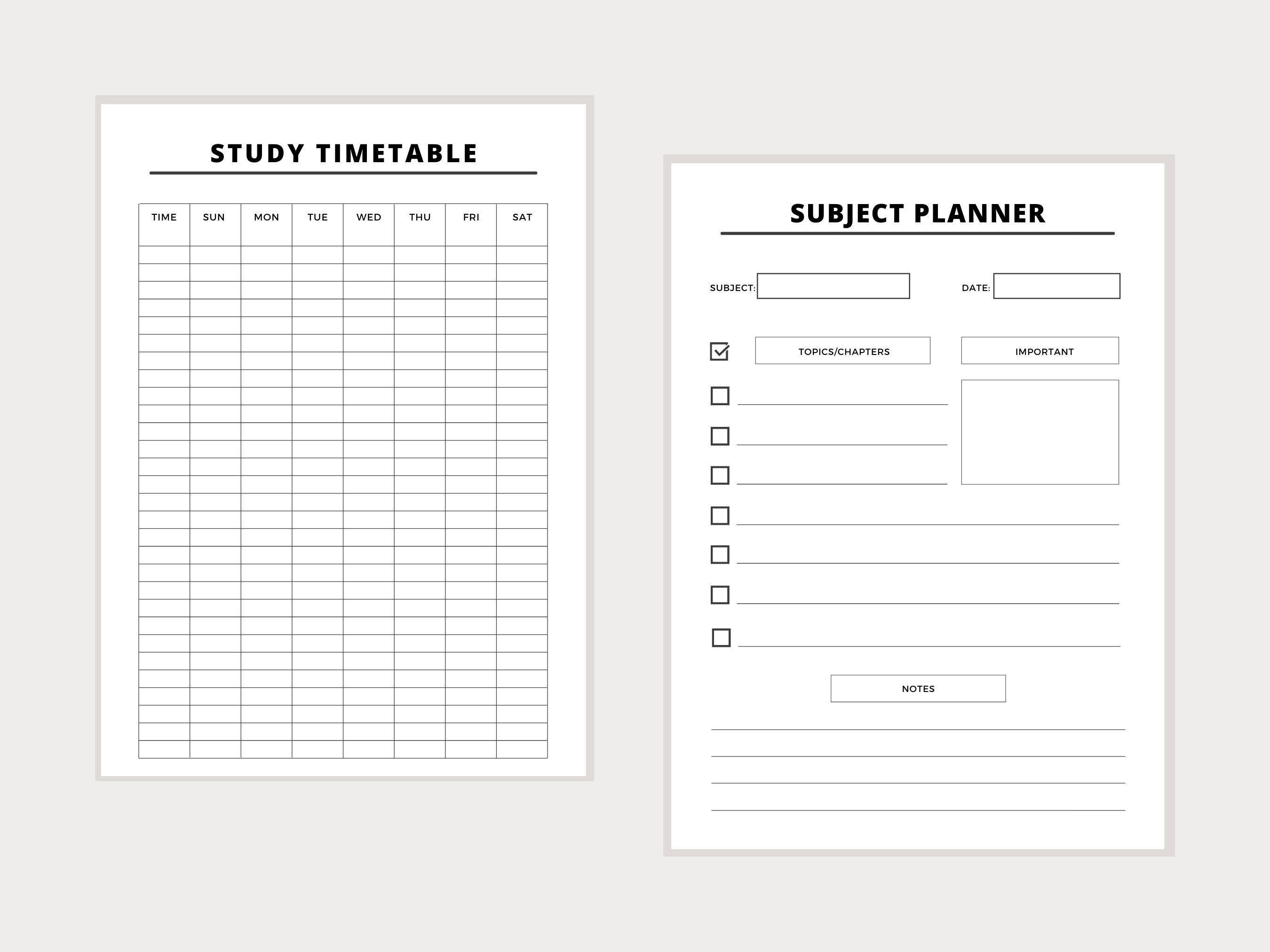 STUDENT PLANNER Imprimible /organizador De Estudios/planificador ...