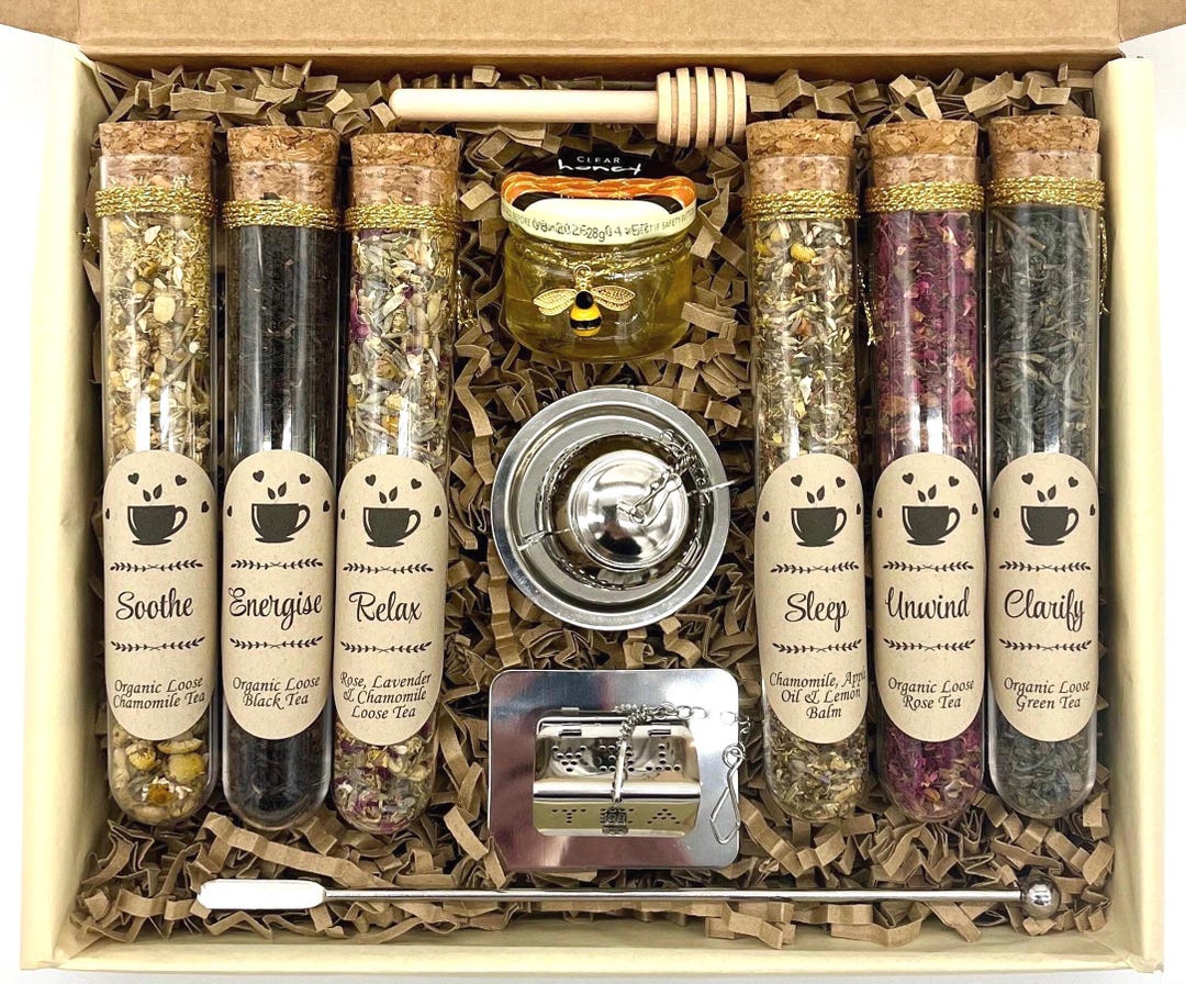 Luxury Loose Herbal Tea Gift Box, 6 Types Luxury Tea, Diffusers, Honey ...