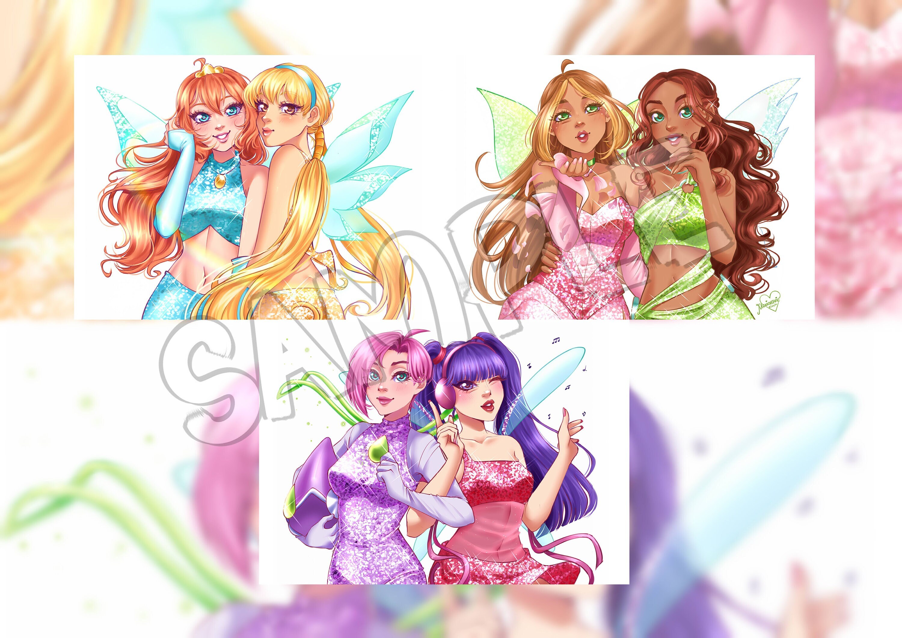 Laptop Designer Winx Club Stickers Bloom Stella Tecna Musa Aisha Flora ...
