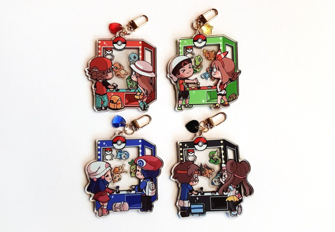 Pocket Monster Claw Machine Shaker Acrylic Keychains - Etsy