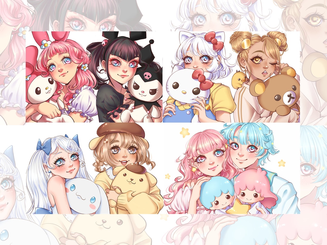 Kawaii Anime Friends Prints - Etsy