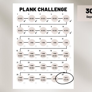 Plank Challenge | Fitness Tracker | Workout Planner | PDF Printable ...