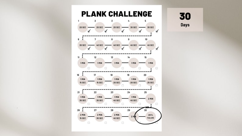 Plank Challenge | Fitness Tracker | Workout Planner | PDF Printable ...