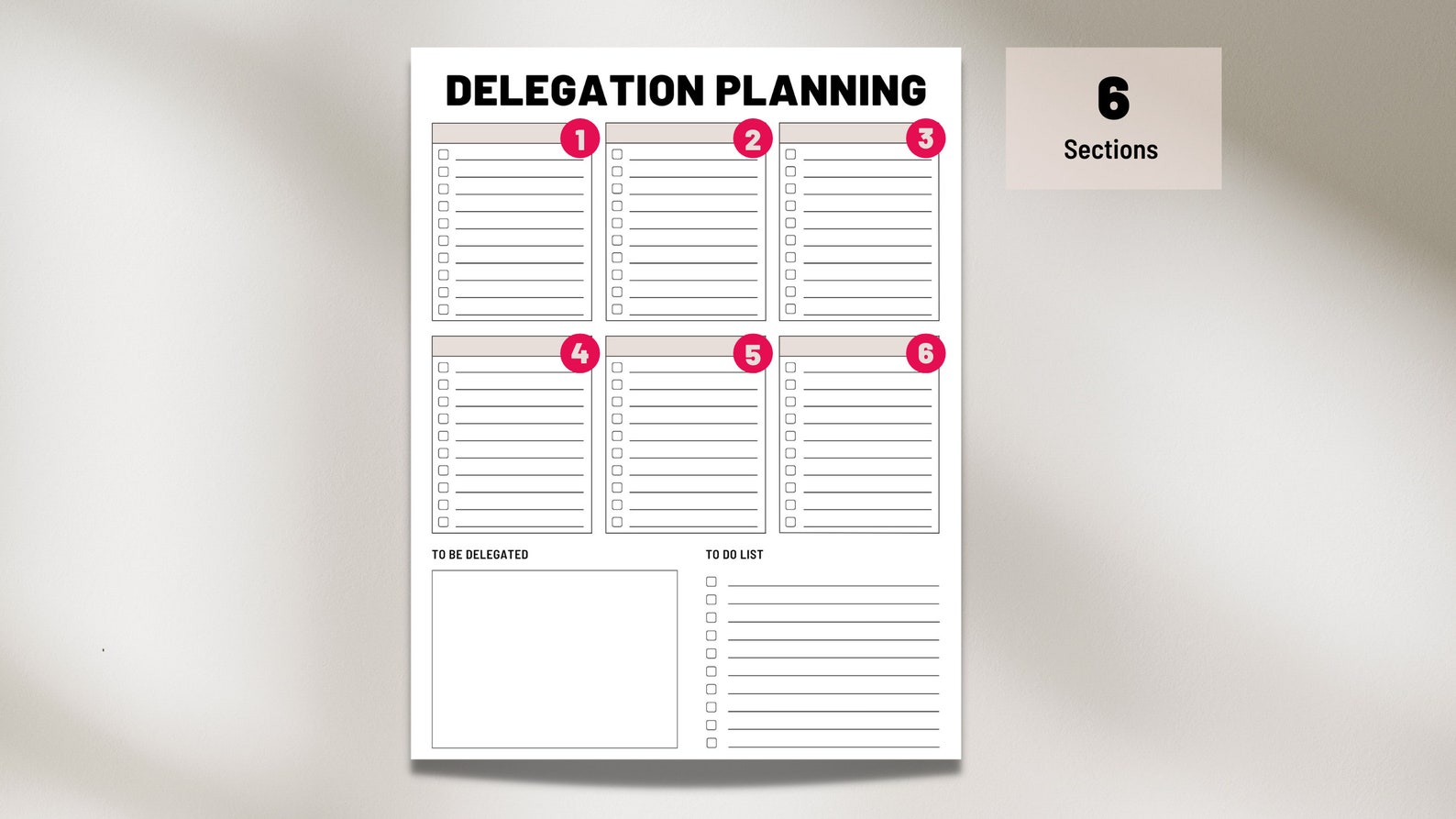 Work Planner Delegation Printable Productivity Planner Task Organizer ...