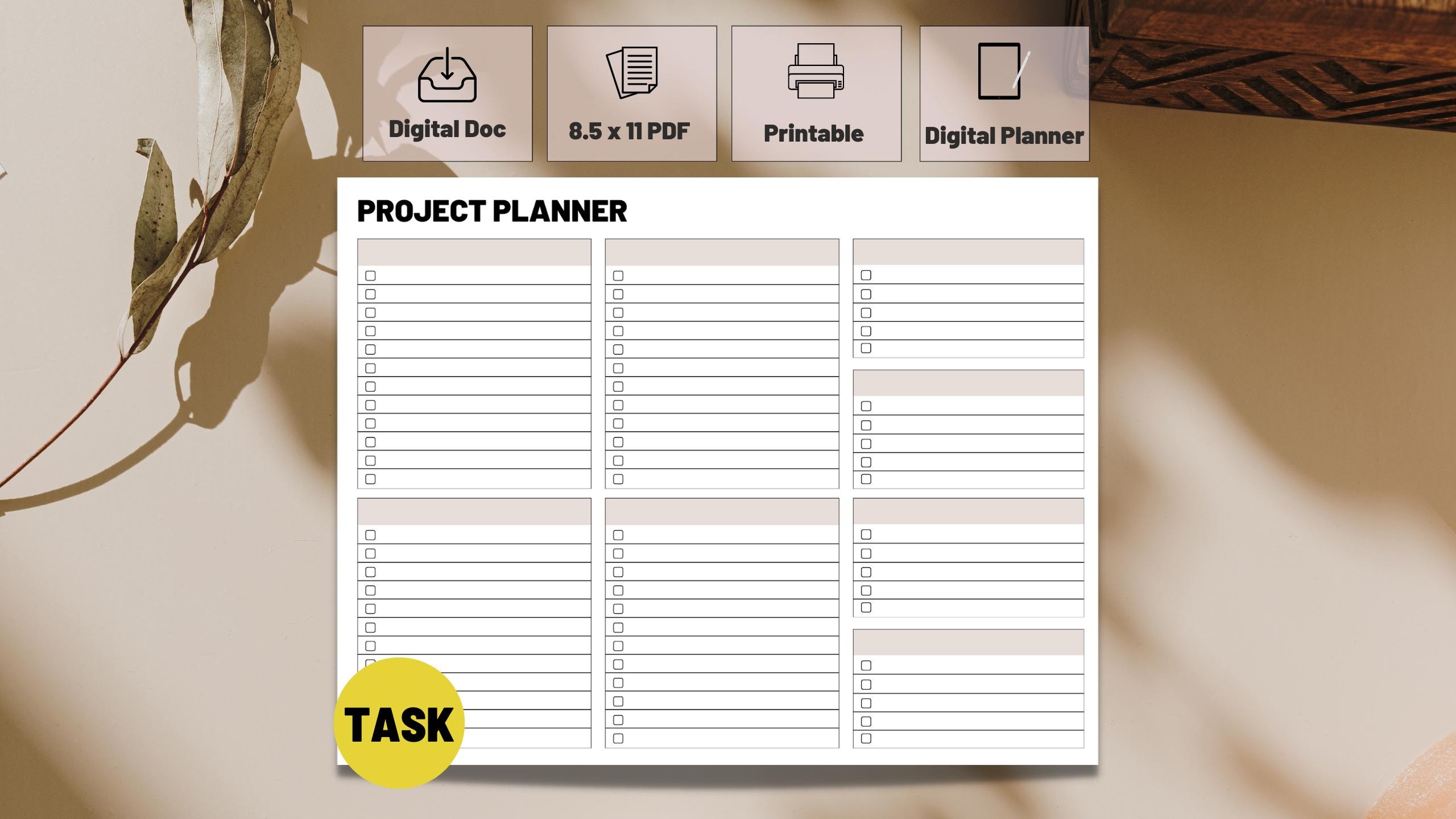 Project Planner | to Do List Organizer | Printable Productivity Plan ...