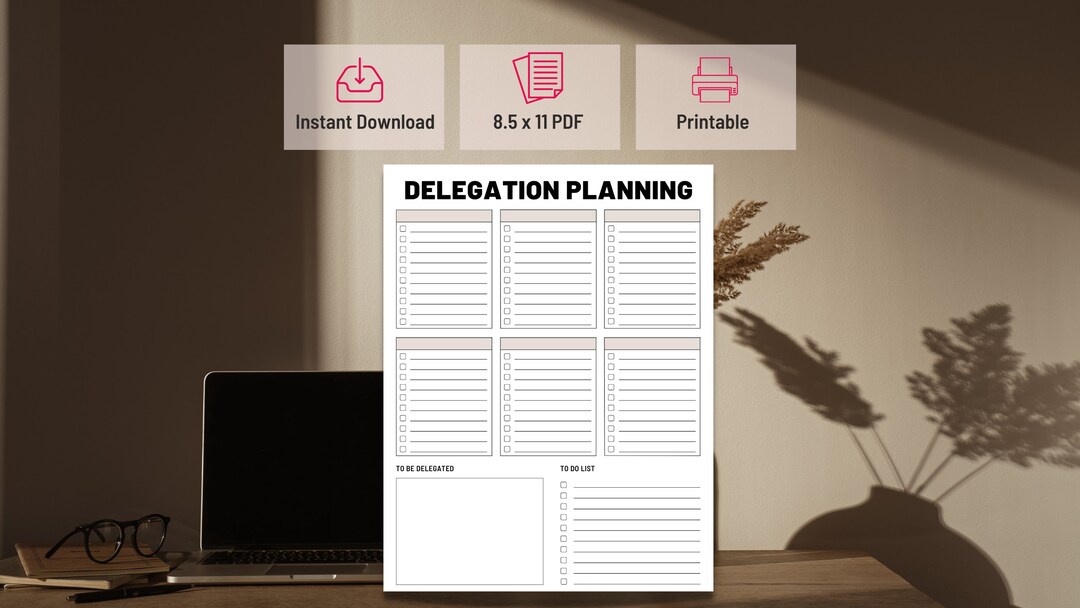 Work Planner Delegation Printable Productivity Planner Task Organizer ...